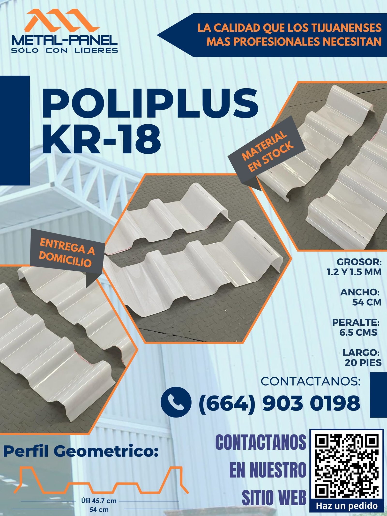 KR-18 Polycarbonate Roofing Sheets in San Diego